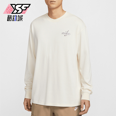 Nike/耐克正品Sportswear男士刺绣圆领长袖T恤HQ8166-901