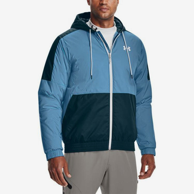 UA/安德玛正品运动男士训练保暖复古梭织连帽休闲外套1355849-422