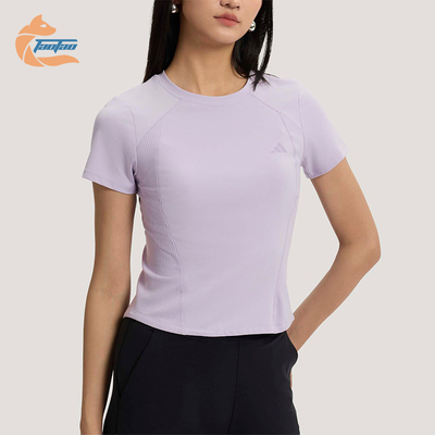Adidas/阿迪达斯正品春季女士修身圆领时尚经典舒适运动T恤KH2647