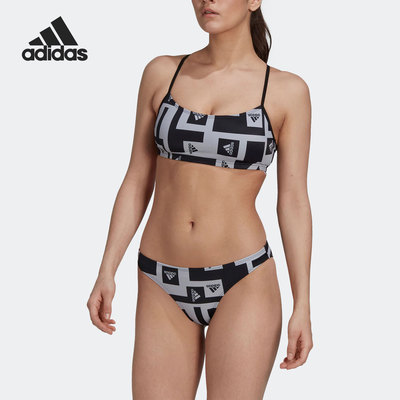 Adidas/阿迪达斯正品BARS AOP游泳沙滩女子运动套装HD0880