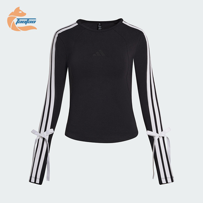 Adidas/阿迪达斯正品2025女士潮流经典休闲圆领修身长袖T恤KG3862