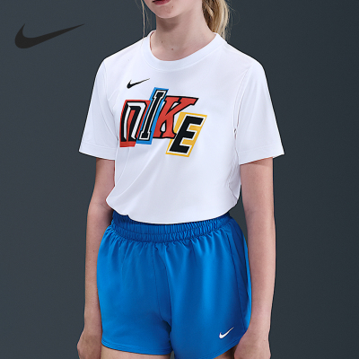 Nike/耐克正品Dri-FIT大童透气柔软针织训练运动短袖IM3396-100
