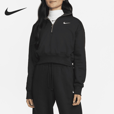 Nike/耐克正品Sportswear女士半拉链休闲短款卫衣DQ5768-010