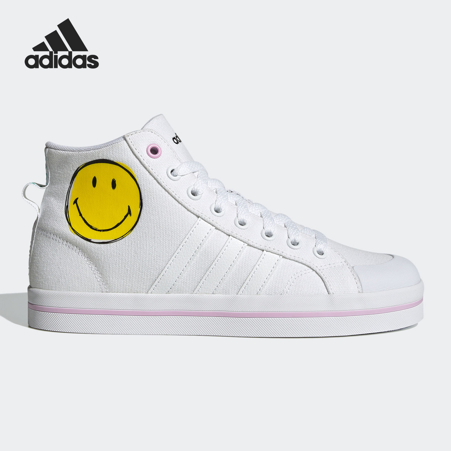 Adidas/阿迪达斯正品neo男女透气舒适高帮帆布小白鞋休闲鞋G54951