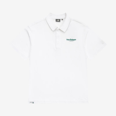 New Balance新百伦正品字母Polo男刺绣翻领衫5FD24193-WT