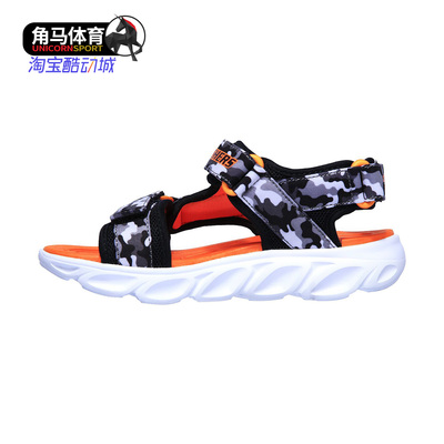 Skechers/斯凯奇正品 HYPNO-SPLASH男大童闪灯魔术贴休闲运动凉鞋