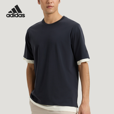 Adidas/阿迪达斯正品COTTON T-SHIRT男士简约日常短袖T恤KG0823