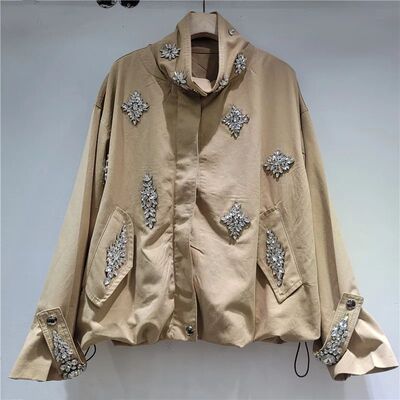 Coat Women Coats Stand Collar Jackets Vintage Y2k Streetwear