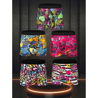 5-pack fashionable men's boxer shorts, comfortable, soft, fa