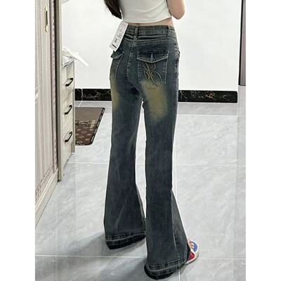 American High Street Spicy Girls Low Waist Jeans Women Autum