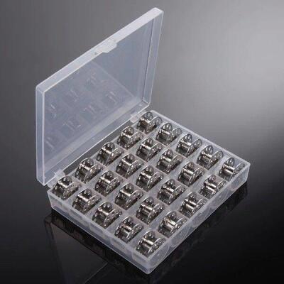 25pcs Metal Bobbins with Storage Box Household Sewing