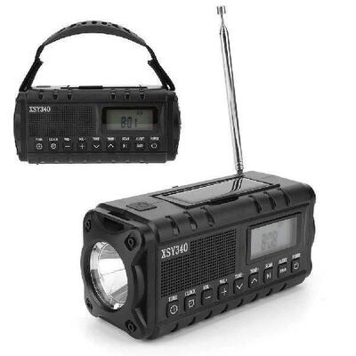 10000mAh Emergency Hand Crank Radio 4 Ways Powered Solar