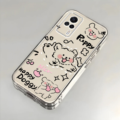 奔跑小狗适用vivoS9e手机壳新款V2048A防摔镜头全包男女挂绳创意透明保护套高级感时尚软壳个性网红同款情侣