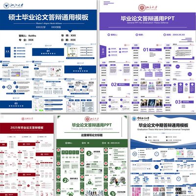 毕业论文答辩PPT模板开题报告科研学术汇报导航条本科研究生博士