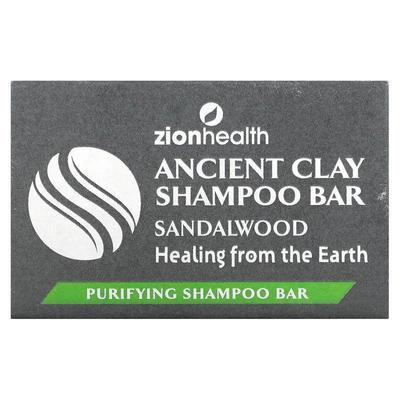 Zion Health,Ancient Clay, Shampoo Soap Bar, Sandalwood, 6 oz