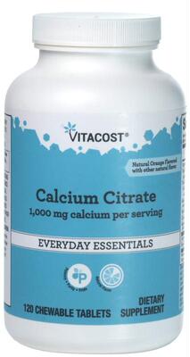 Vitacost,Calcium Citrate, Orange, 120 Chewable Tablets