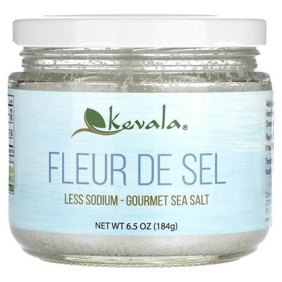 Kevala,Fleur De Sel, Less Sodium, Gourmet Sea Salt, 6.5 oz (
