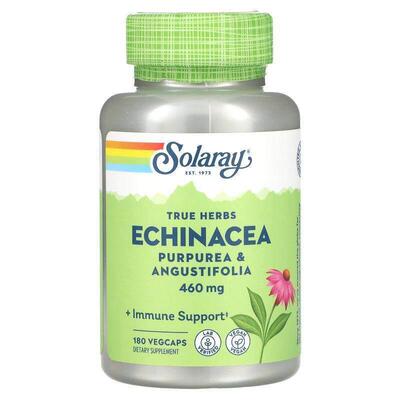 Solaray,True Herbs, Echinacea, 460 mg, 180 VegCaps