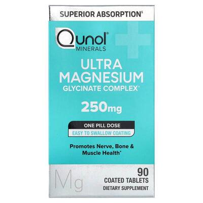 Qunol,Ultra Magnesium Glycinate Complex, 250 mg, 90 Coated T