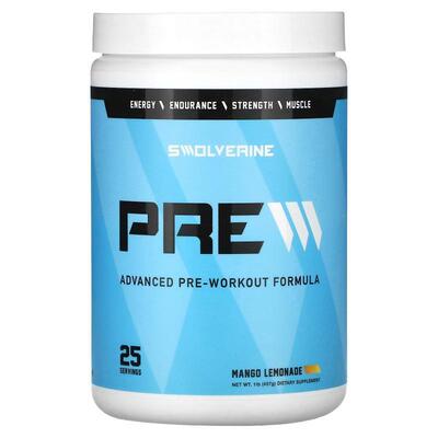 Swolverine,Pre, Advance Pre-Workout Formula, Mango Lemonade,