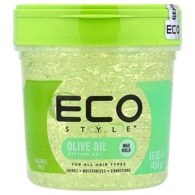 Eco Style,Styling Gel, Max Hold, All Hair Types, Olive Oil ,