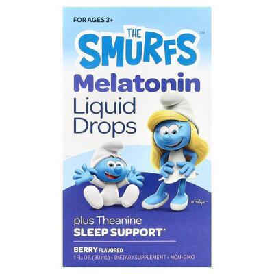 The Smurfs,Melatonin Liquid Drops, Ages 3+, Berry , 1 fl oz