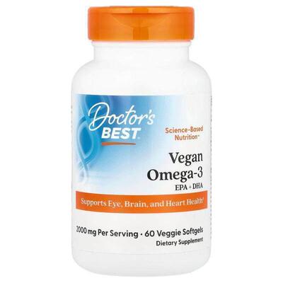 Doctor's Best,Vegan Omega-3, 2,000 mg, 6 Veggie Softgels (1,