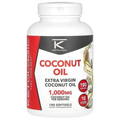 KetoLogic,Extra Virgin Coconut Oil, 1,000 mg, 180 Softgels