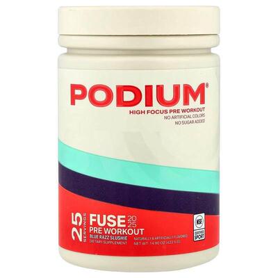 Podium Nutrition,Fuse 2025, Pre Workout, Blue Razz Slushie,