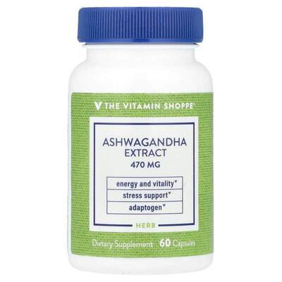 The Vitamin Shoppe,南非醉茄提取物，470 毫克，60 粒胶囊