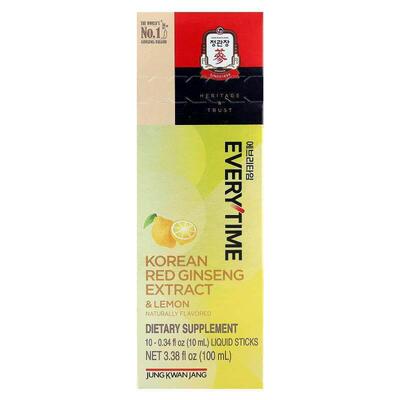 正官庄,Korean Red Ginseng Extract, Everytime, Lemon, 10 Liqu