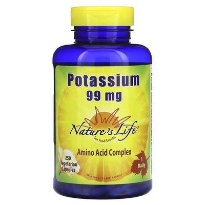 Nature's Life,Potassium, 99 mg, 250 Vegetarian Capsules