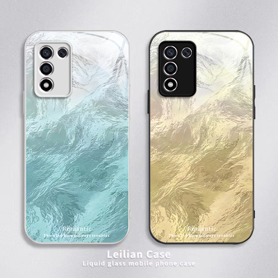 适用真我Q3s手机壳realmeQ3s5G保护套RMX3461新款Realme简约OPPO玻璃OPPOQ全包防摔OPPORealmeQ男女渐变羽纱