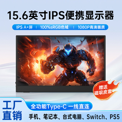 凯耐思15.6英寸便携显示器一线通