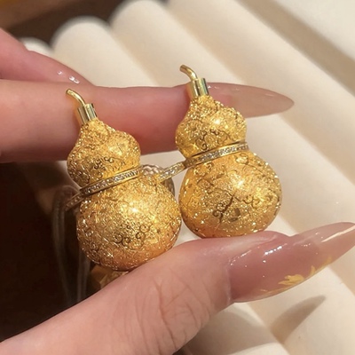 金店同款古法碎碎冰香囊葫芦吊坠项链女可打开新中式轻奢毛衣链