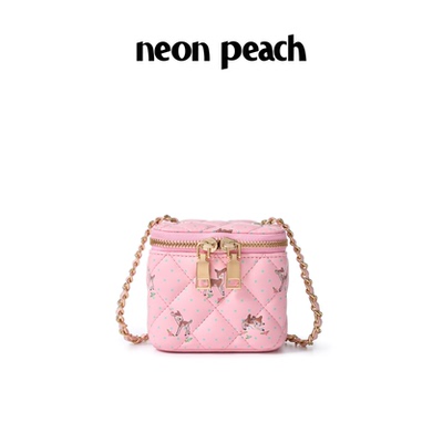 NEON PEACH霓桃原创设计缎带系列小鹿波点斑比方糖盒子迷你化妆包
