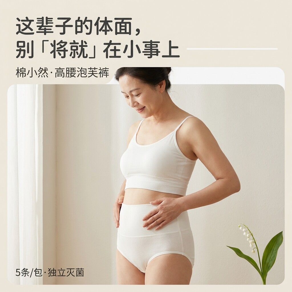 中老年一次性内裤高腰款泡芙裤裆部纯棉10A级抗菌妈妈内裤
