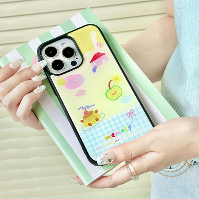 适用于苹果Ipone13ProMax黄底手机壳12ProMax精致萌趣图案14ProMax潮流简约14Pro百搭英文16ProMax明快