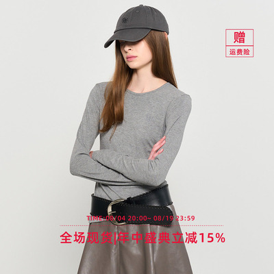 【折扣】GENERAL IDEA 韩国正品修身开叉长袖打底上衣1502
