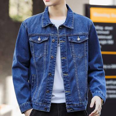 Autumn and winter style American vintage men's denim jacket,
