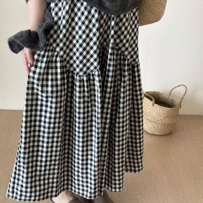 High Waisted Side Pocket Wide Leg Flowy Plaid Casual Pants