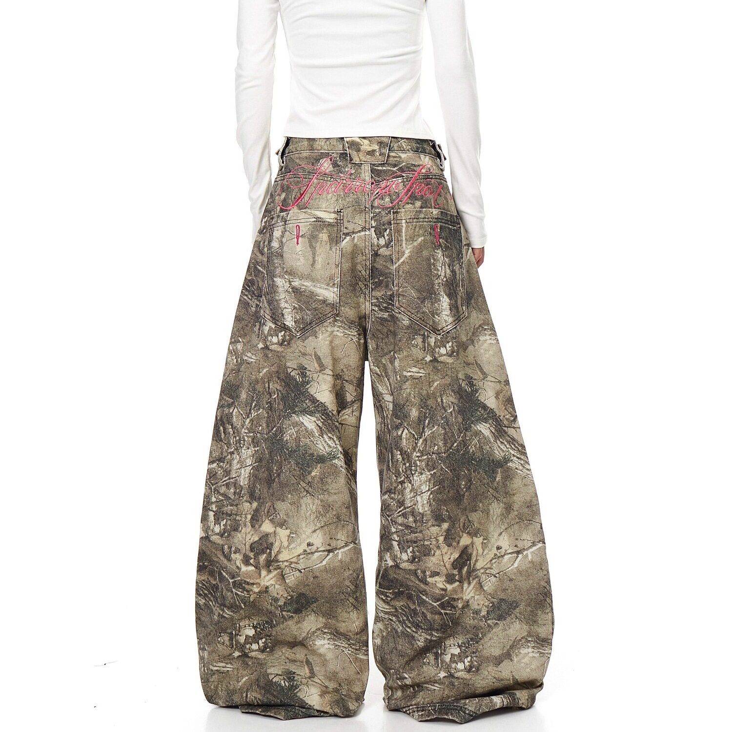 Mckinley Mid Rise Leg Jeans Camouflage Wide