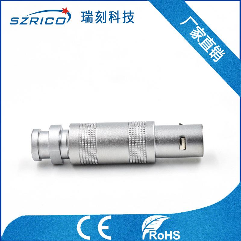 1S头孔座针半月片4PIN 护套式插拔自锁连接仪器测试数据精准M12