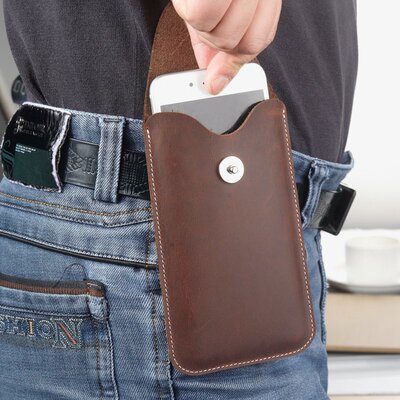 牛皮手机套超薄包皮套挂p腰套腰带P30包男式真皮套P40pro工地竖款