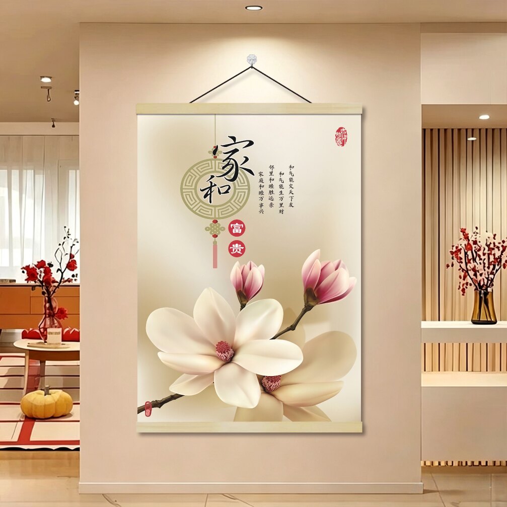 唯美桌面摆台花瓶插花背景装饰挂画挂图挂布玄关走廊客厅海报壁画