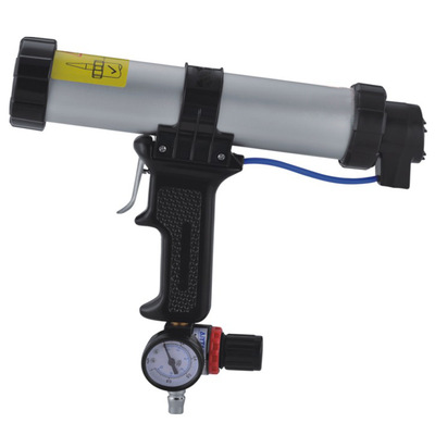 600ml带显示阀打胶枪气压表玻璃胶枪 气动挤胶枪air caulking gun