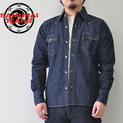 Denimio日本SAMURAI JEANS武士SWD-L01西式10盎司丹宁衬衫
