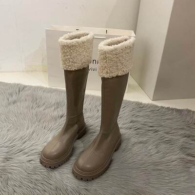 Women's warm riding boots winter不过膝长靴高筒网红瘦瘦靴子