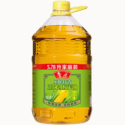 鲁花压榨特香玉米胚芽油5.78L桶