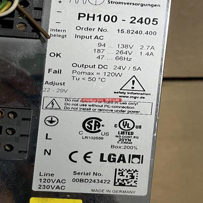MGV 电源  PH100-2405 15.8240.400 询价